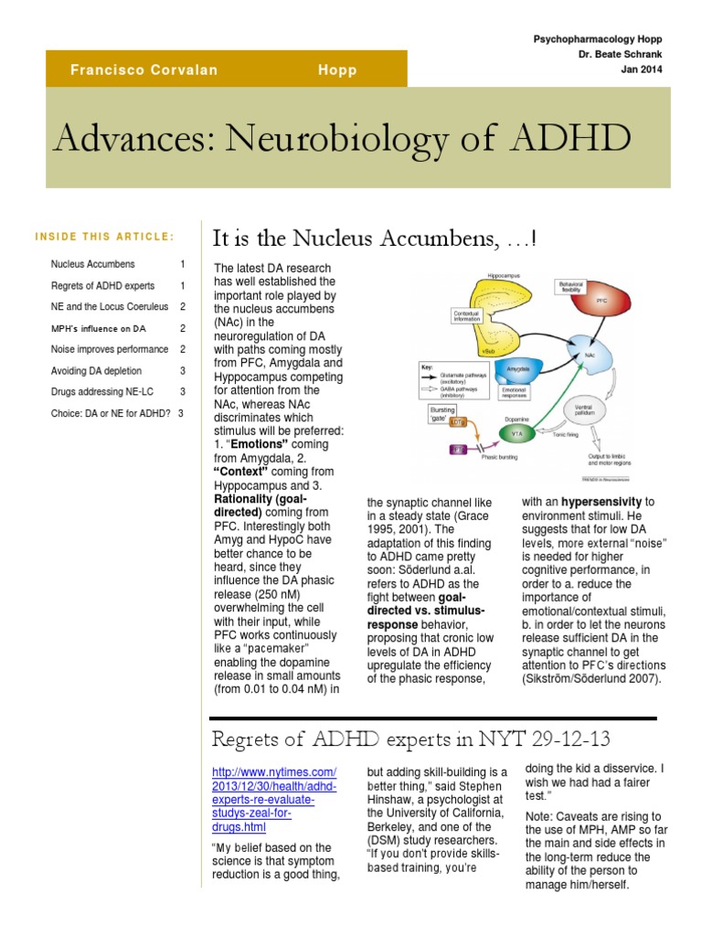 ADHD Psychopharmacology Corvalan 2014 Hopp | PDF | Norepinephrine ...