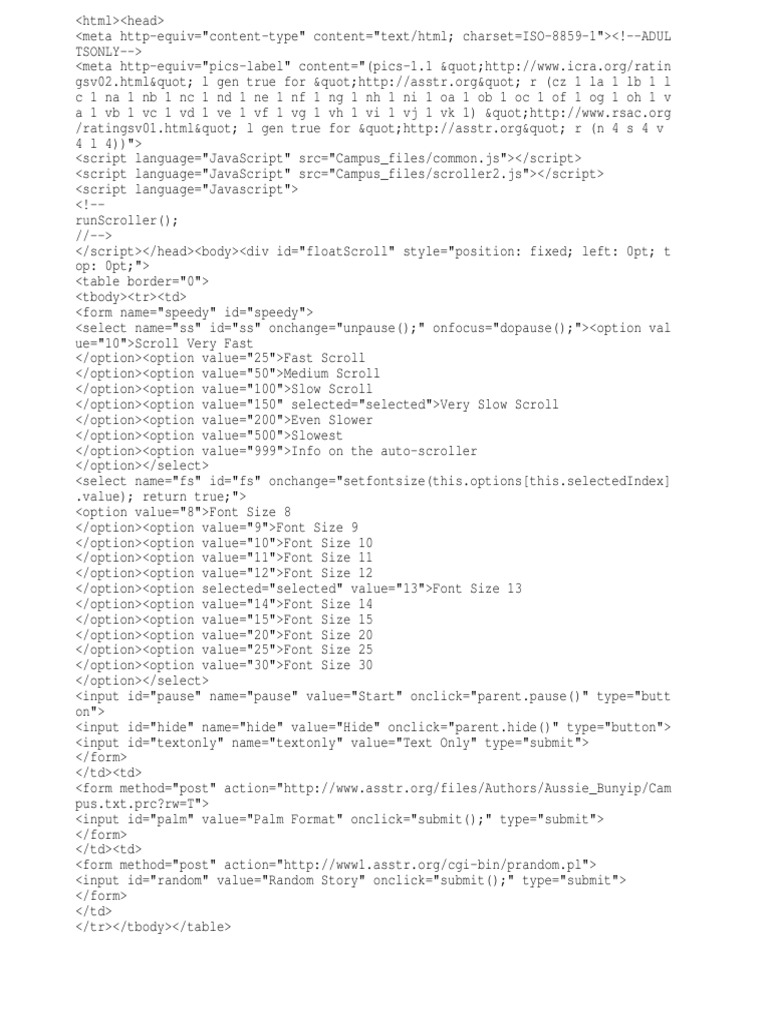 Erotic Campus Story by Bunyip | PDF | Sex