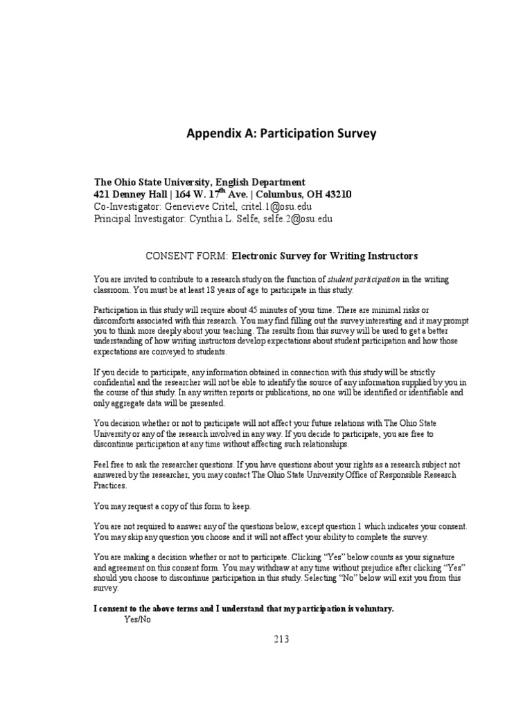Appendix A: Participation Survey | PDF