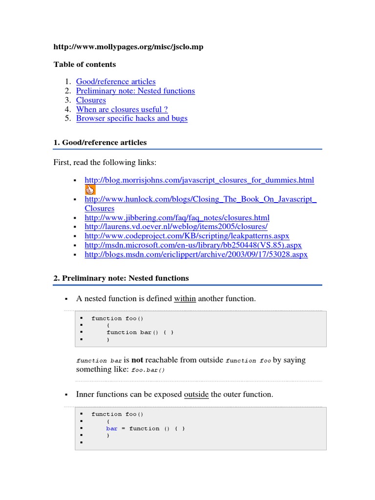 Closures Explainned - Muito Bom | Download Free PDF | Callback (Computer Programming) | Subroutine
