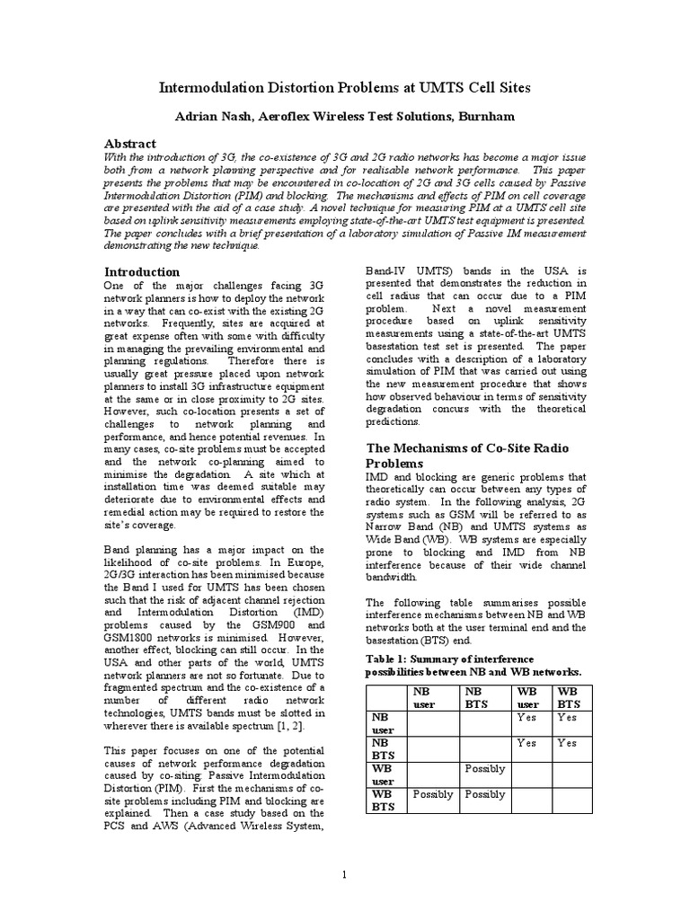 PIM (Passive Intermodulation) PDF | PDF | Broadcast Engineering ...
