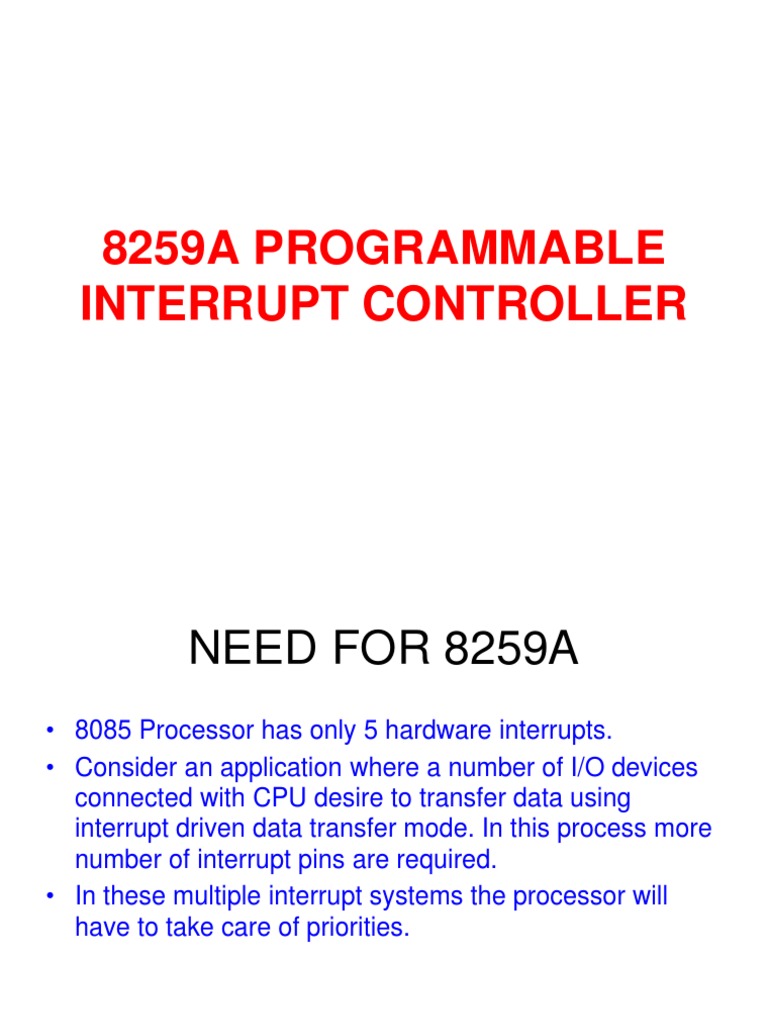 8259 Programmable Controller | PDF | Pic Microcontroller | Computer Engineering