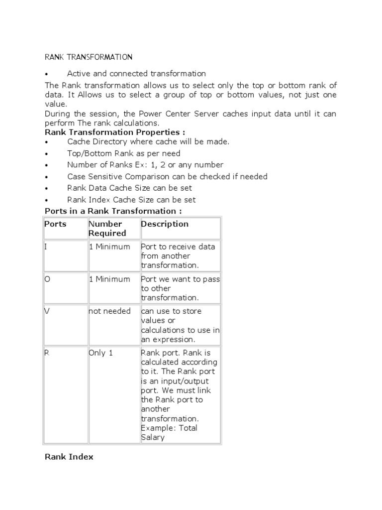 Rank Transformation | PDF | Information Technology Management ...