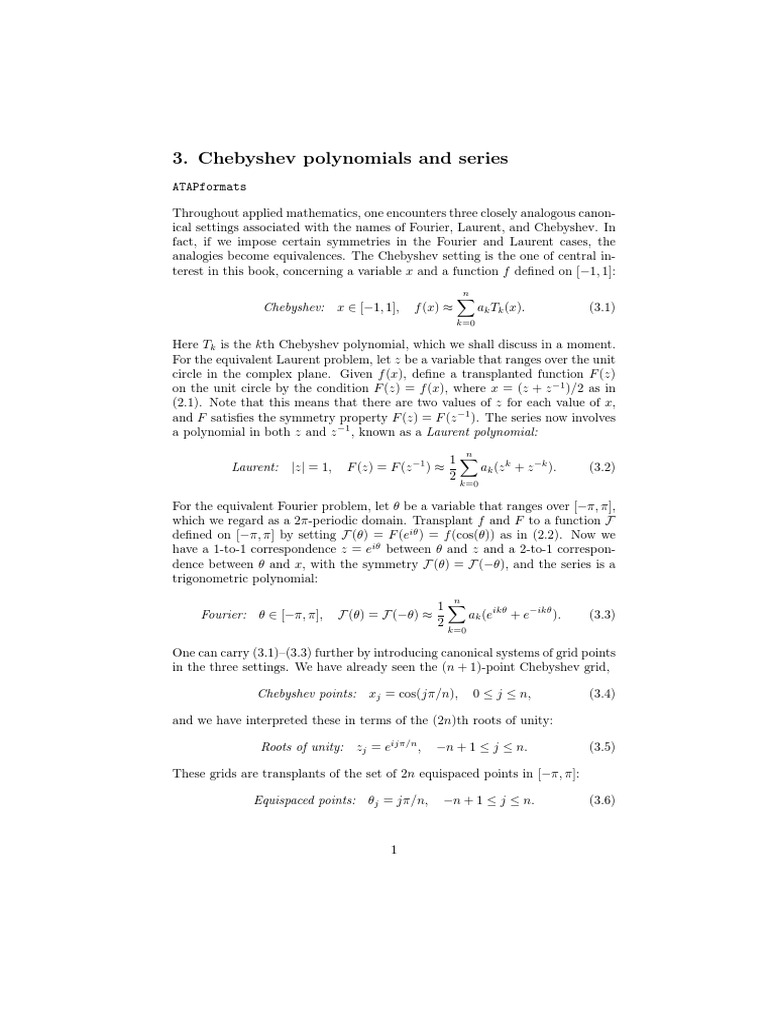 Chebyshev Polynomials and Series | PDF | Polynomial | Interpolation