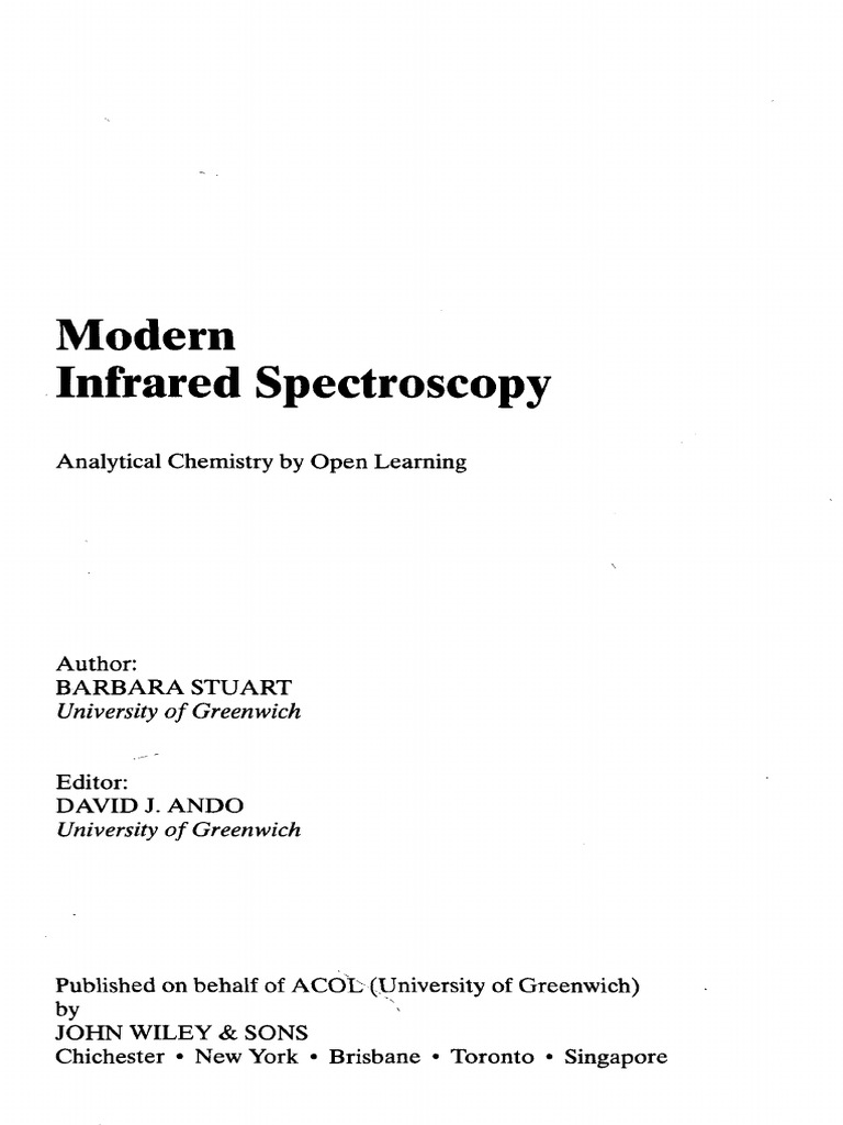 Modern Infrared Spectroscopy Guide | PDF | Infrared Spectroscopy ...