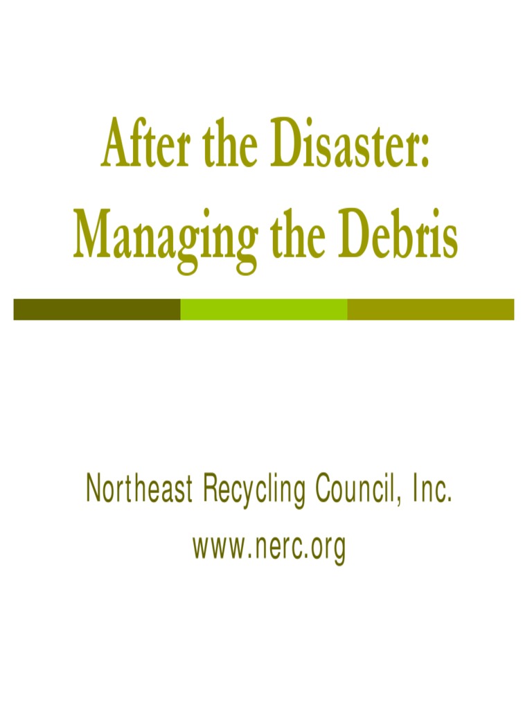 Disaster Debris Management Guide | PDF | Waste Management | Recycling