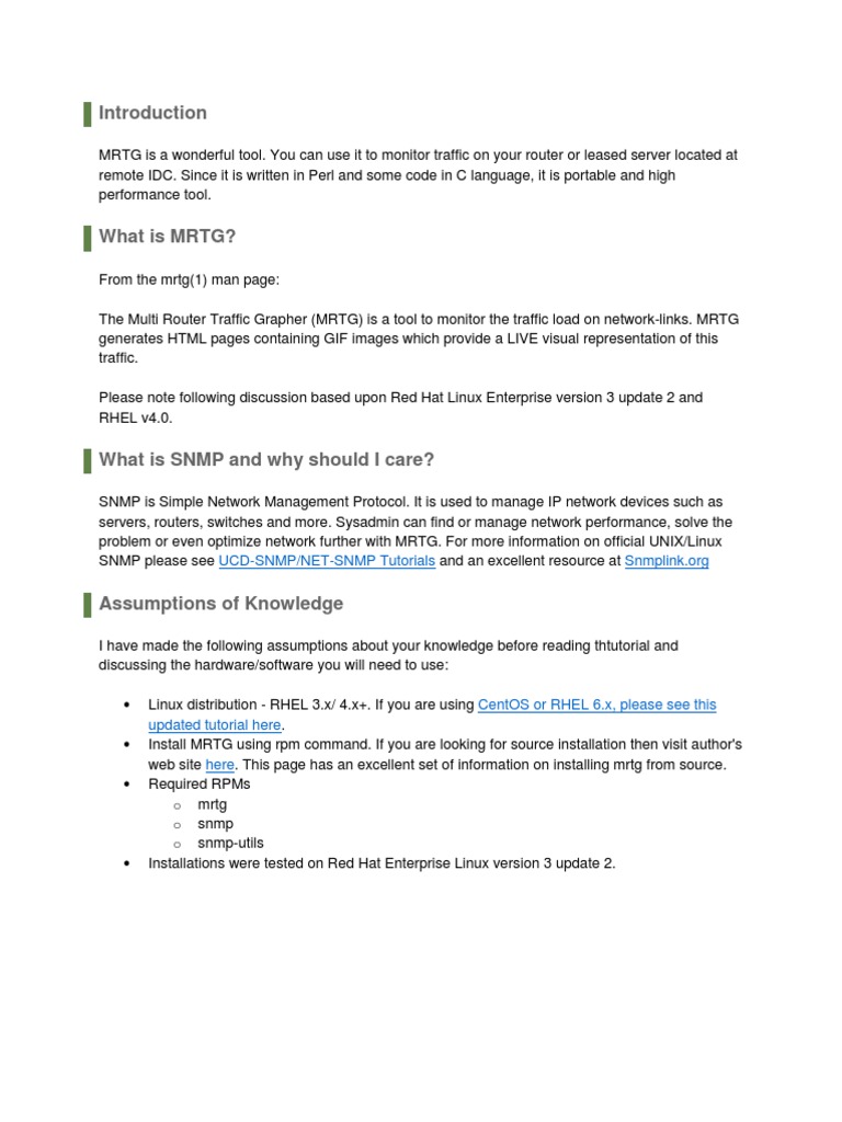 MRTG Setup | Download Free PDF | Web Server | Internet & Web