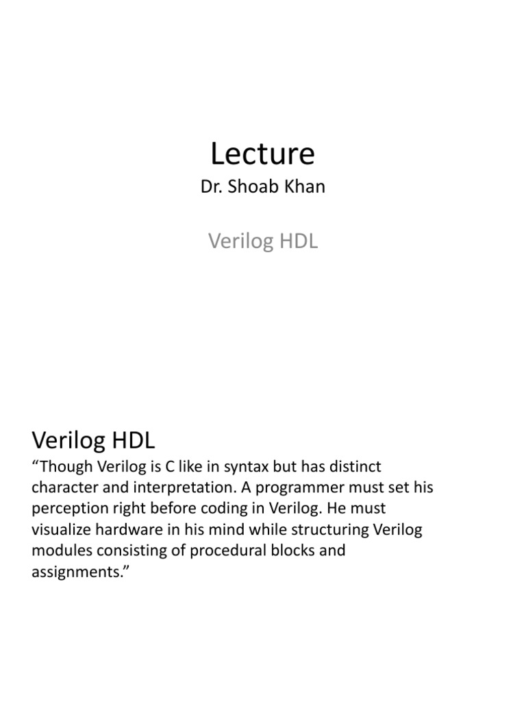 Verilog Tutorial | PDF | Hardware Description Language | Logic Synthesis Verilog Tutorial | PDF | Hardware Description Language | Logic Synthesis