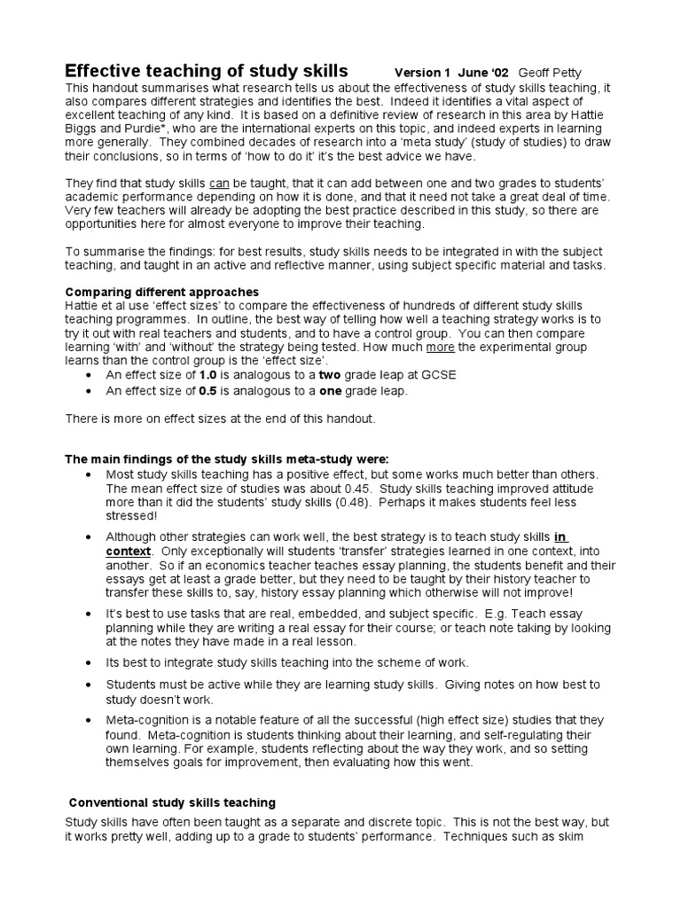 Effective Study Skills 3 | PDF | Study Skills | Essays