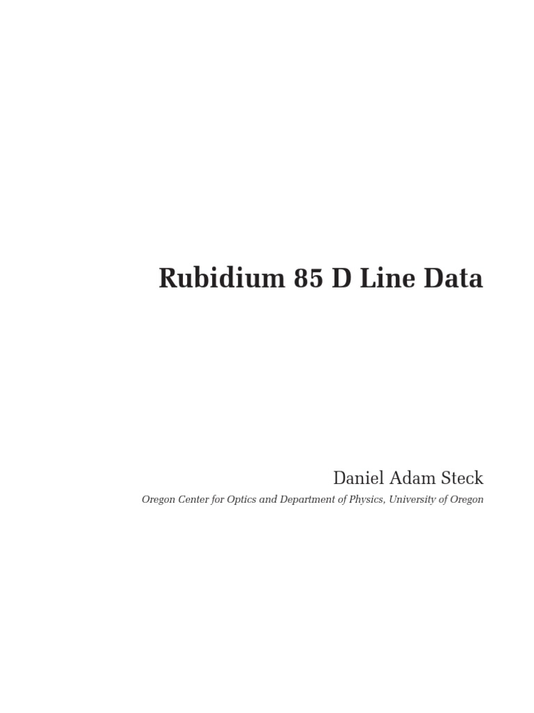 Rubidium 85 Numbers | PDF