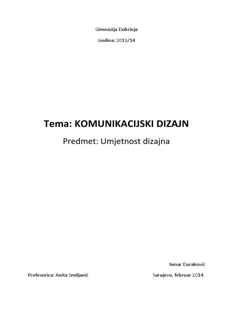 Komunikacijski Dizajn | PDF