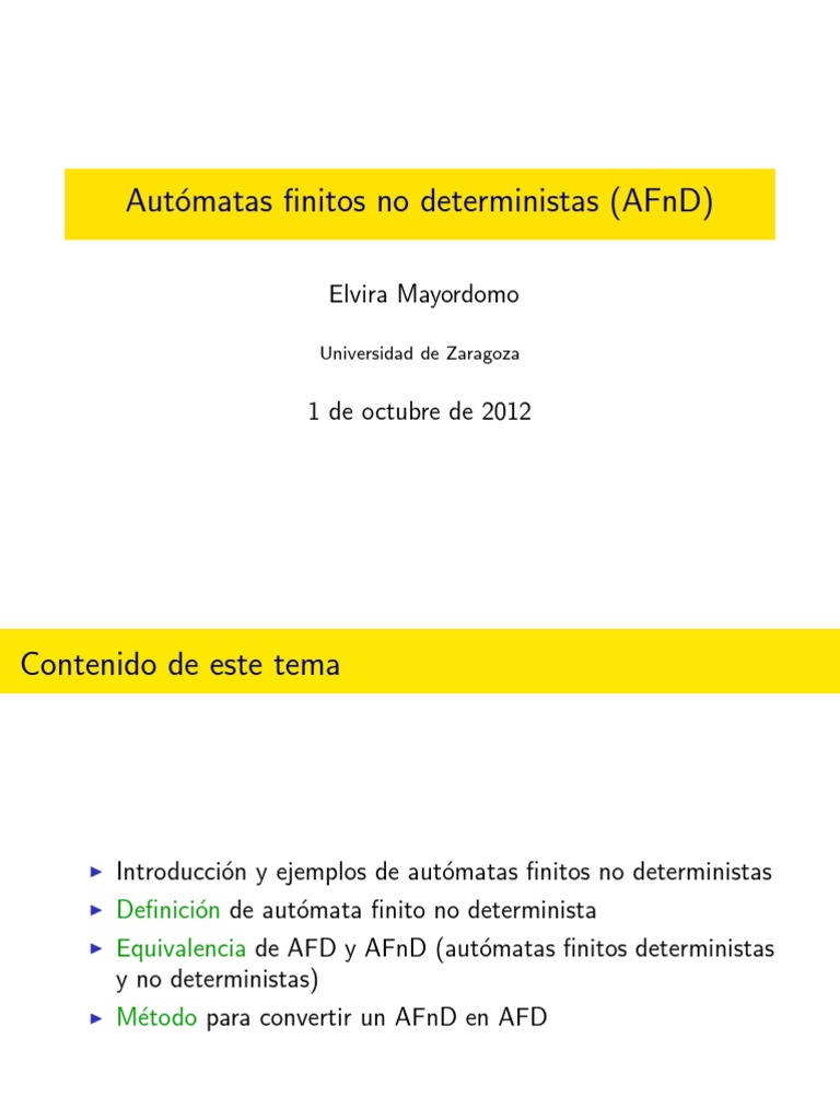 AFnD-Autómatas finitos no deterministas | PDF