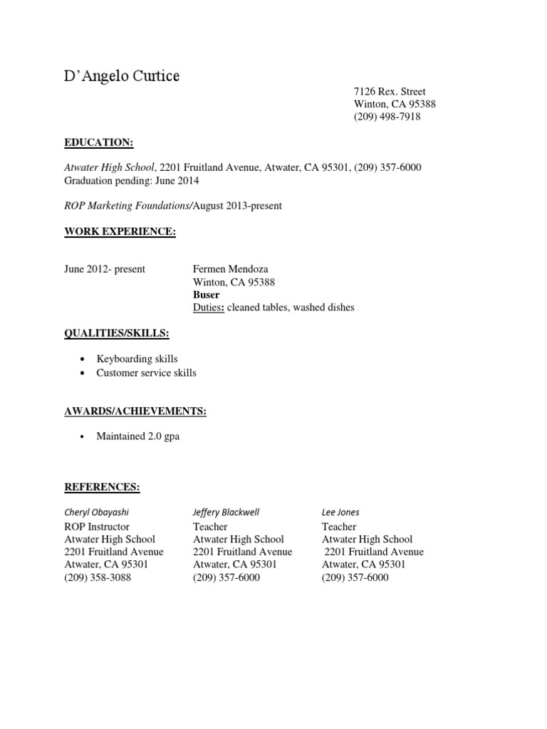 D’Angelo Curtice Resume Summary | PDF | Business | Home & Garden