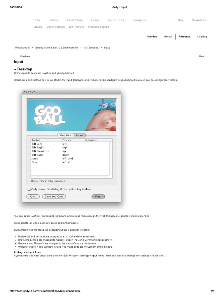 Unity - Input | PDF | Touchscreen | Computer Keyboard