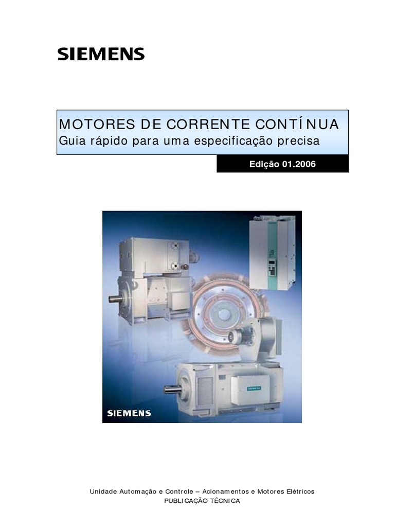 Siemens Motores CC | PDF | Motor elétrico | Corrente direta