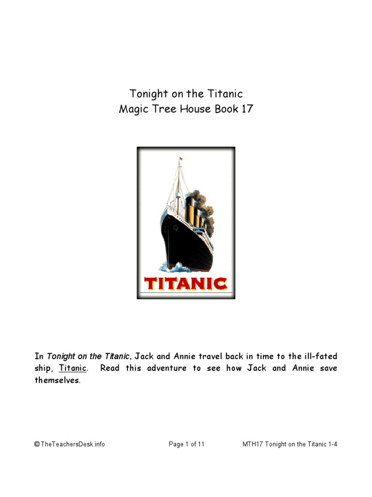 Magic Tree House 17 Tonight On The Titanic RC Preview | PDF | Magic ...