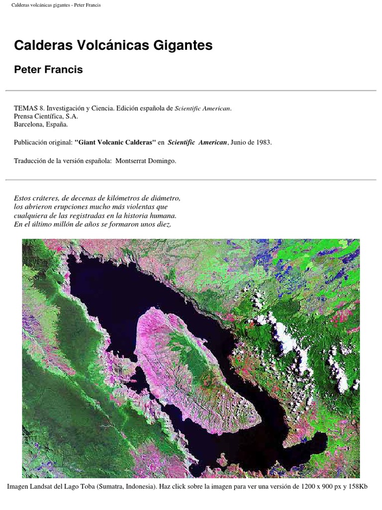 Calderas Volcanicas Gigantes | PDF | Volcán | Tipos de erupciones ...
