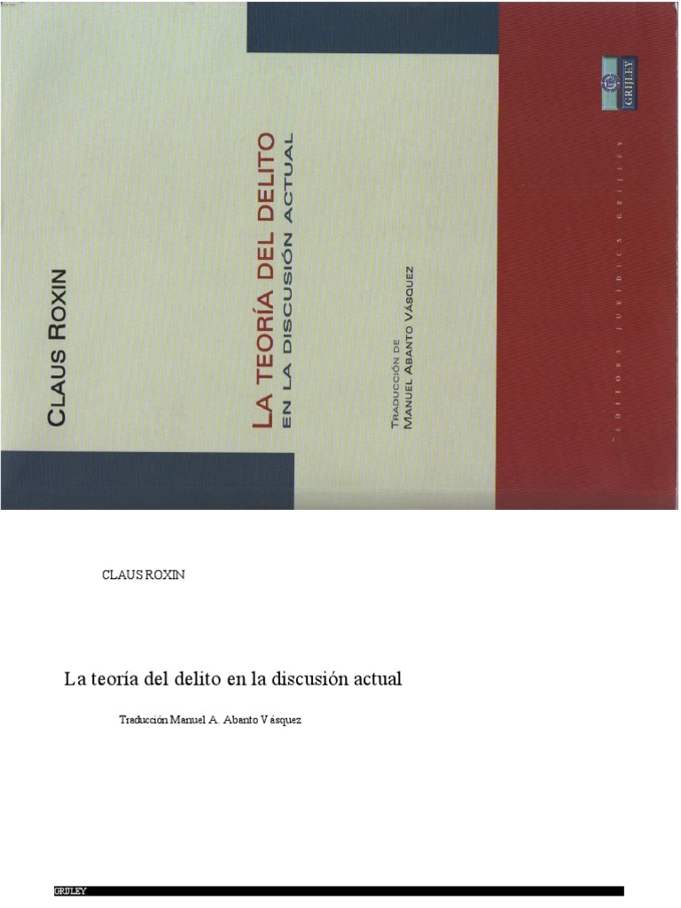 Claus Roxin | PDF | Intención (Derecho Penal) | Justicia penal