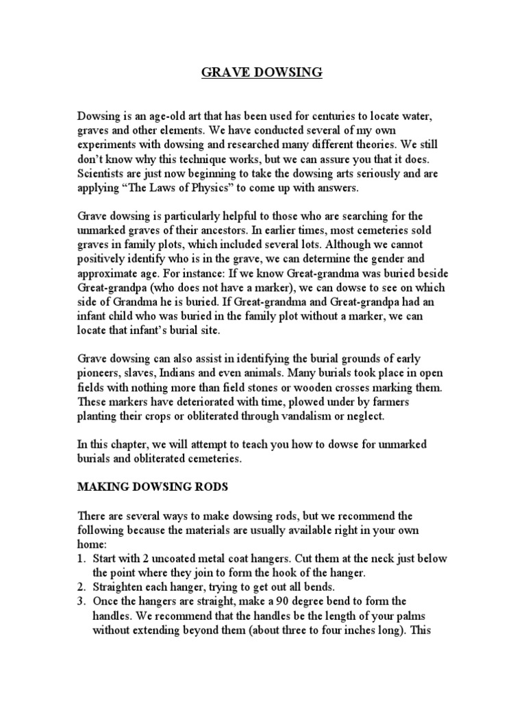 Grave Dowsing | PDF | Burial | Cemetery