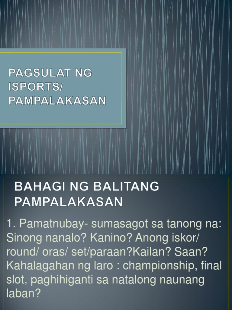 Pagsulat NG Isports | PDF