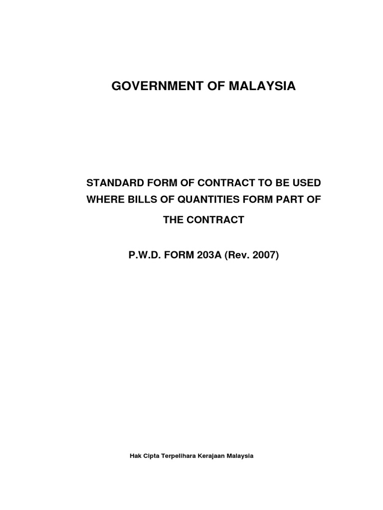 JKR 203a PDF | Download Free PDF | Indemnity | Independent Contractor