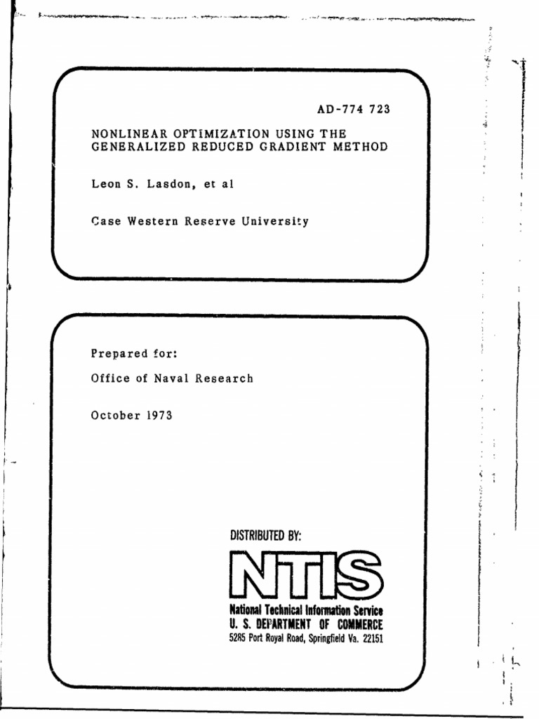 Nonlinear Optimization with GRG | PDF | Mathematical Optimization ...