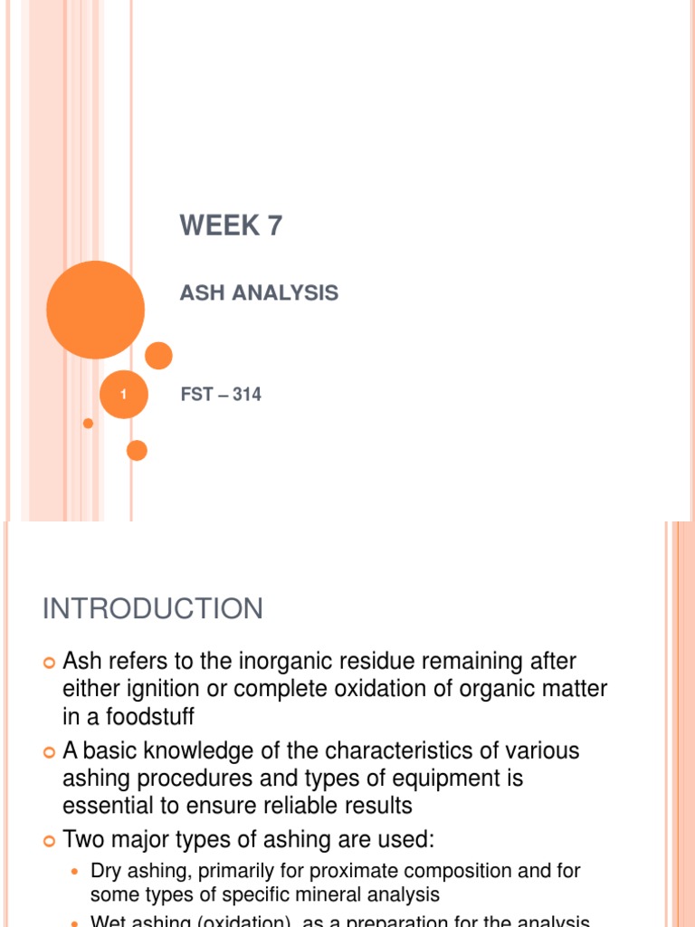 Lecture 6 - Ash Analysis | Foods | Acid