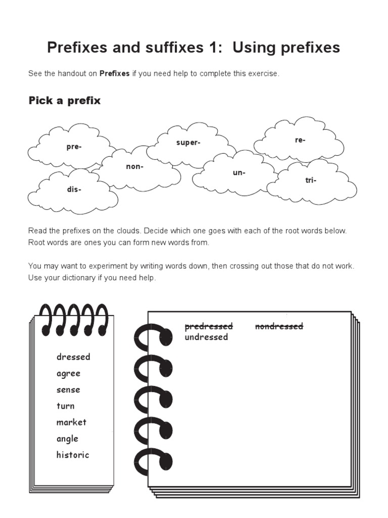 Prefixes and Suffixes 1: Using Prefixes | PDF | Word | Language Mechanics