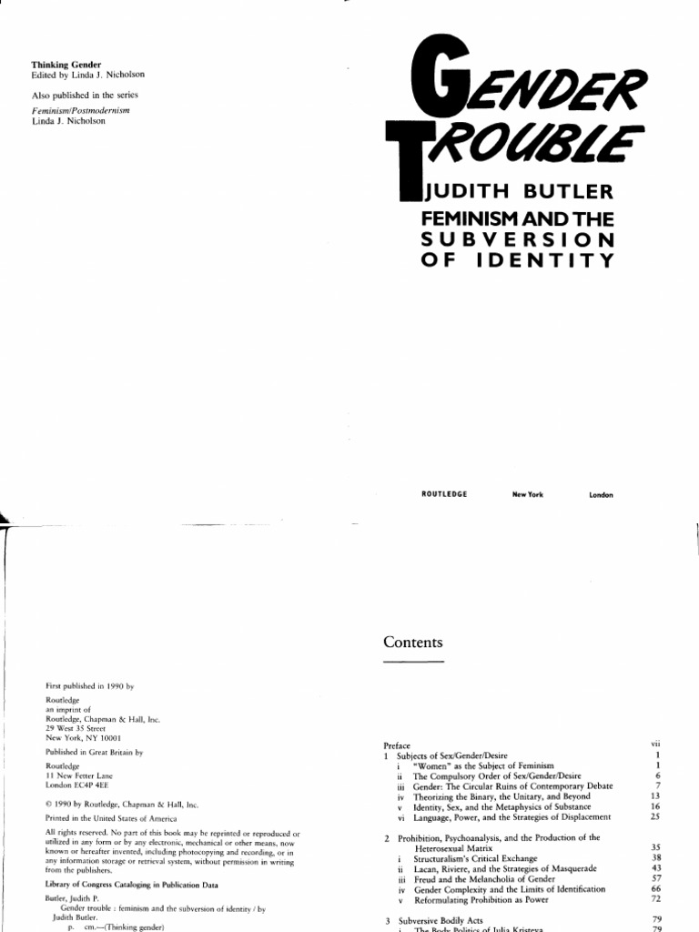 Gender Trouble - Judith Butler | PDF