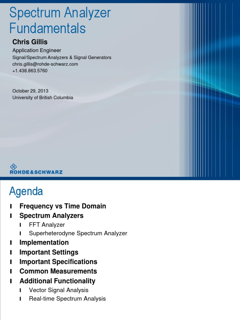 Spectrum Analyzer Fundamentals | PDF | Spectral Density | Sampling (Signal Processing)