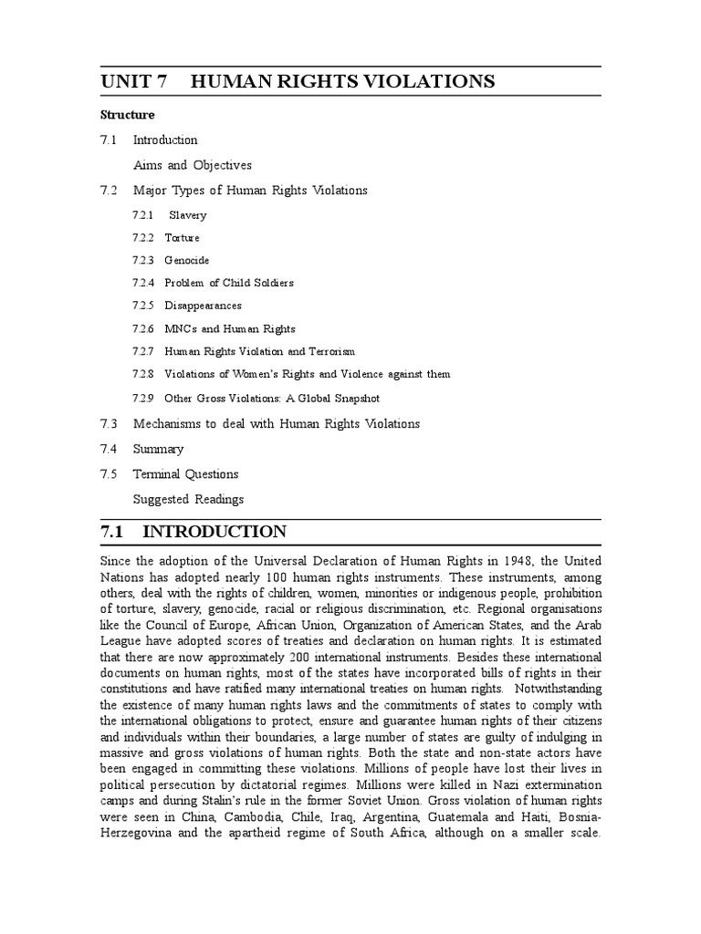 Human Rights Violations Guide | PDF | Human Rights | Torture
