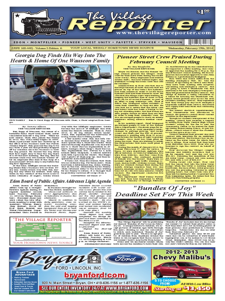 The Village Reporter - February 19th, 2014 | PDF | Newspapers | Crime ...