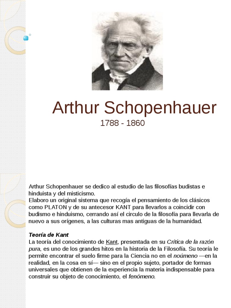 Arthur Schopenhauer - PRESENTACION | Descargar gratis PDF | Arthur Schopenhauer | Noumenon