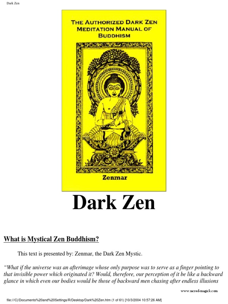 Dark Zen Manual | PDF | Zen | Śūnyatā