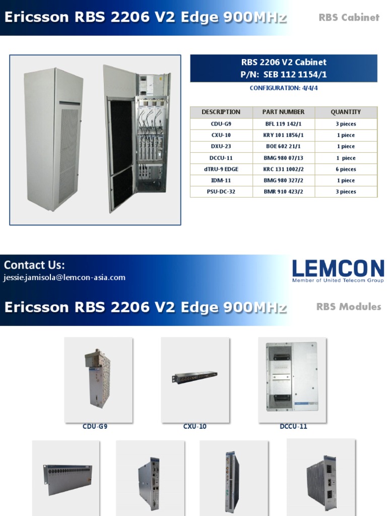 Ericsson Rbs 2206 v2 Edge 900mhz | PDF | Technology & Engineering