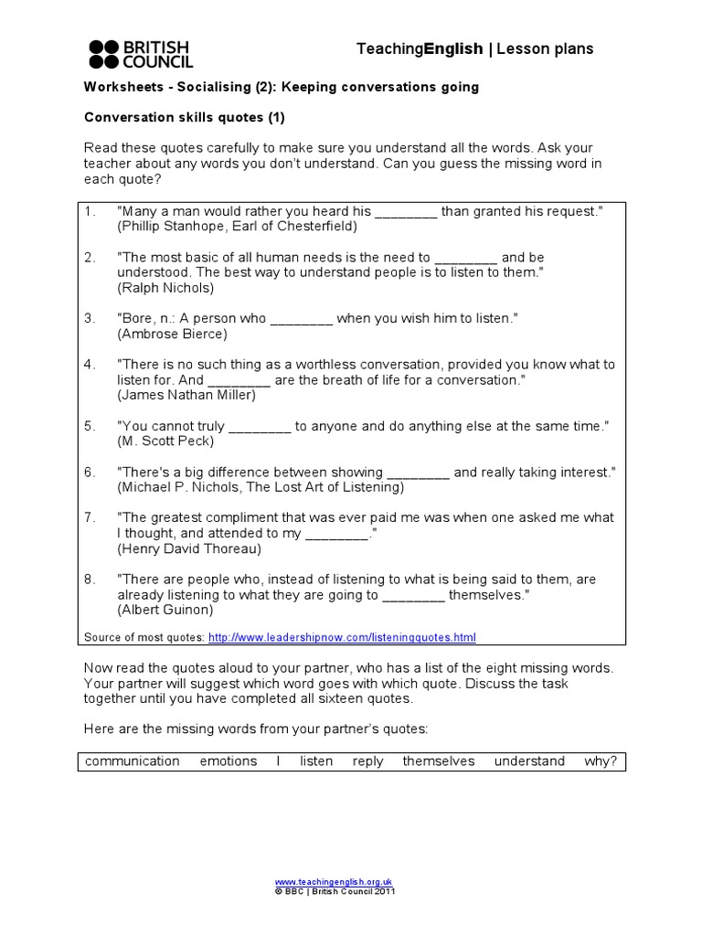 Socialising 2_Keeping Conversations Going_worksheets | Question