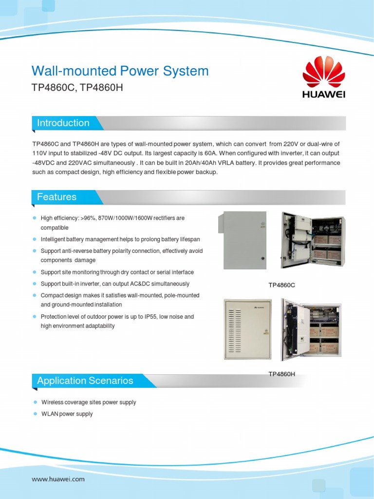 Wall-Mounted Power Datasheet | PDF | Power Inverter | Power Supply