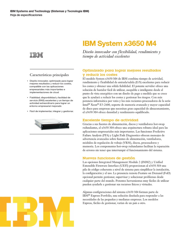 IBM System x3650 M4 | PDF | Disco duro | Microprocesador