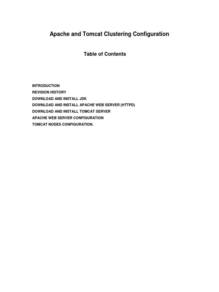 Apache Tomcat Clustering Tuning Pdf Apache Server Web Server