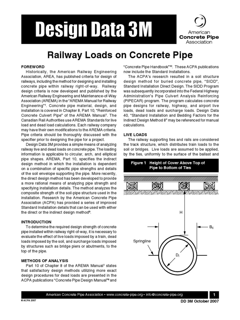 Railway Loadings On Concrete Pipe | PDF | Track (Rail Transport) | Pipe ...