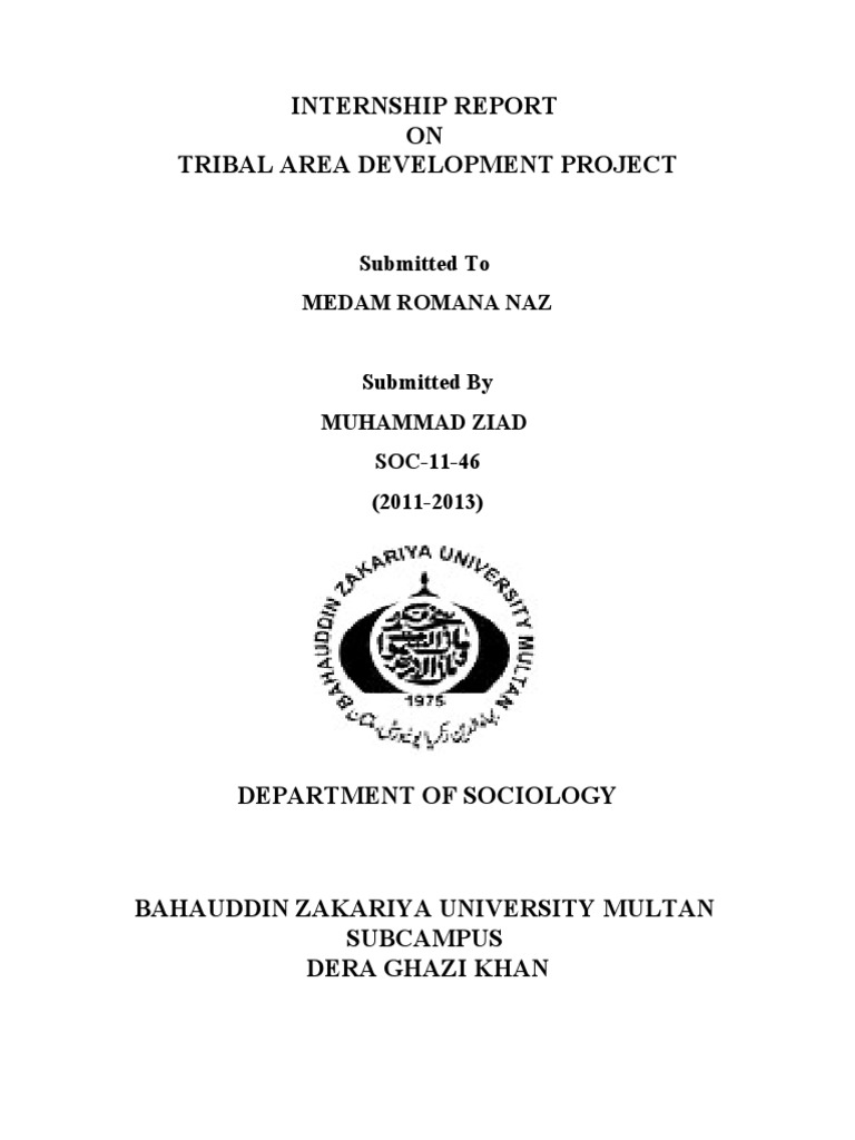 Tribal Area Development Internship Report | PDF | Career & Growth ...