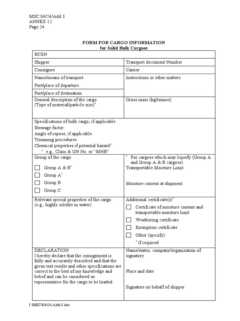 IMSBC Code - Sampling Procudures | PDF | Cargo | Sampling (Statistics)