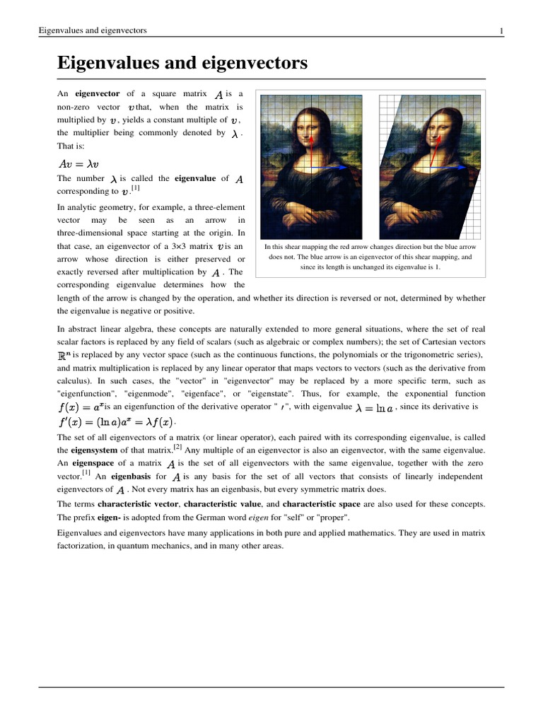 Eigenvalues and Eigenvectors | PDF | Eigenvalues And Eigenvectors ...