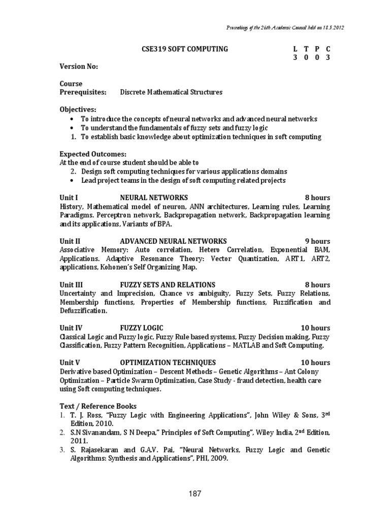 Cse319 Soft-Computing TH 1.10 Ac26 | PDF | Fuzzy Logic | Artificial Neural Network