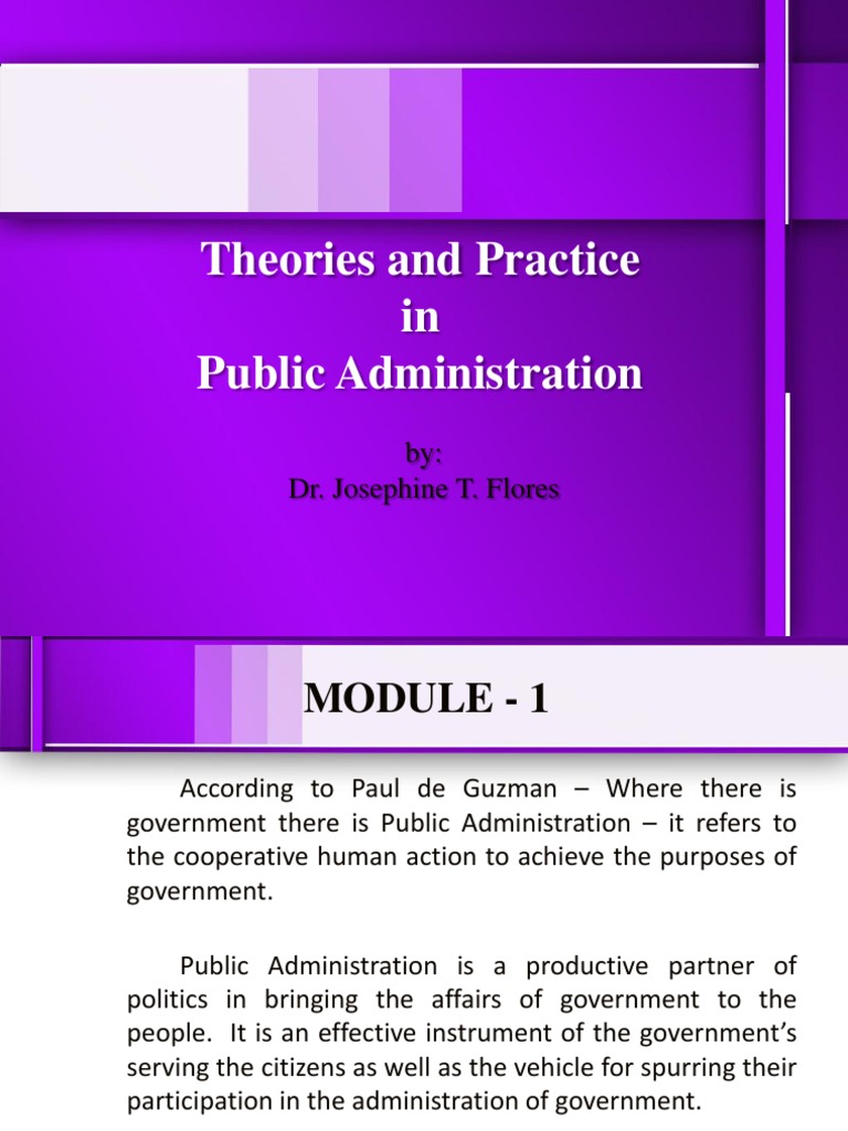 Theories and Practice | Bureaucracy | Public Administration