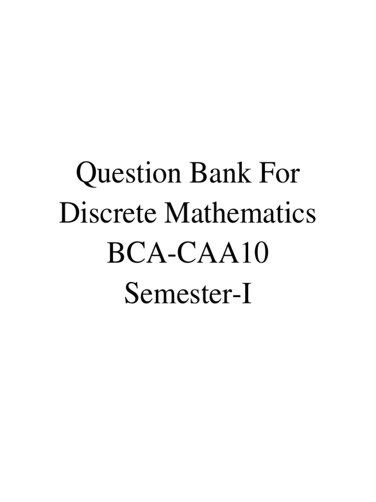 Discrete Mathematics Question Bank | PDF | Matrix (Mathematics ...
