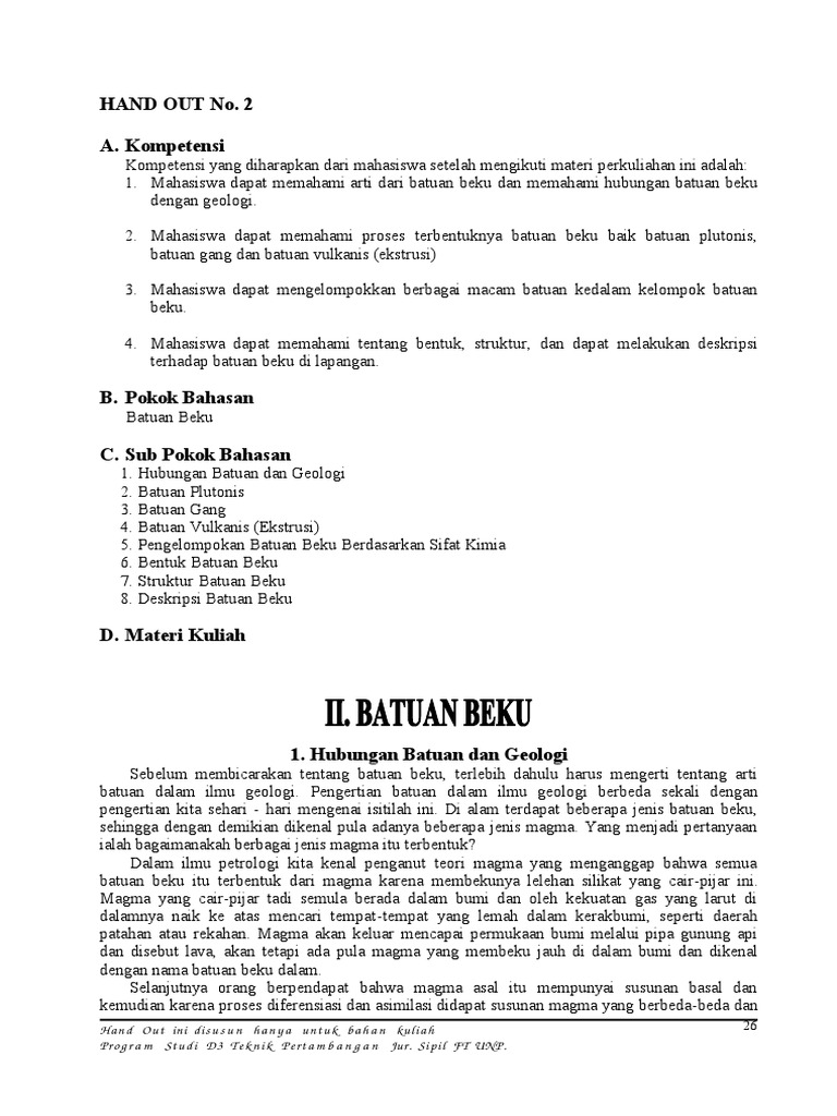 Batuan Beku | PDF | Ilmu Sosial | Kajian Bahasa Asing