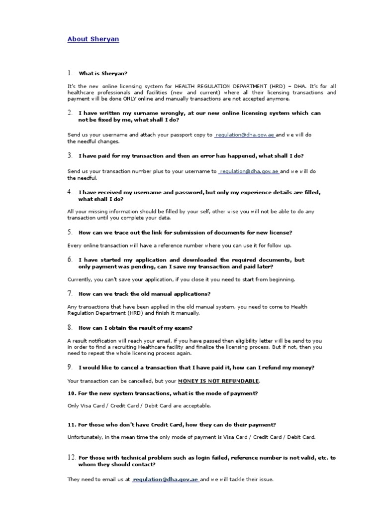 An Introduction to Sheryan: The New Online Healthcare Licensing System ...