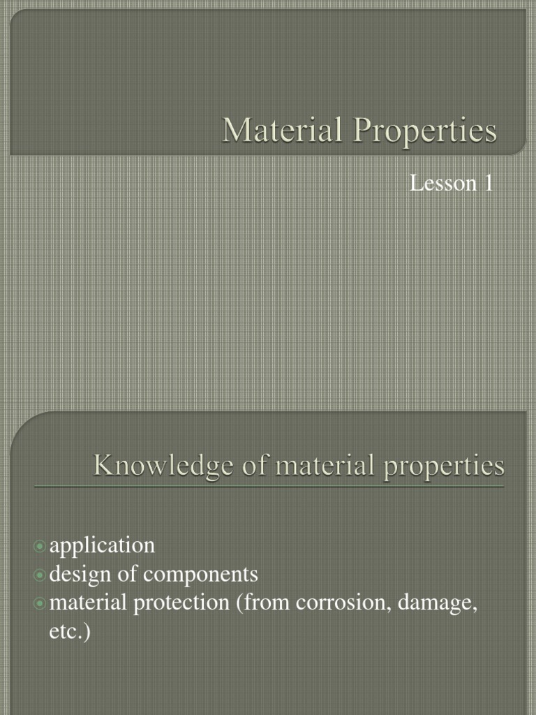 Material Properties and Applications Guide | PDF | Deformation ...