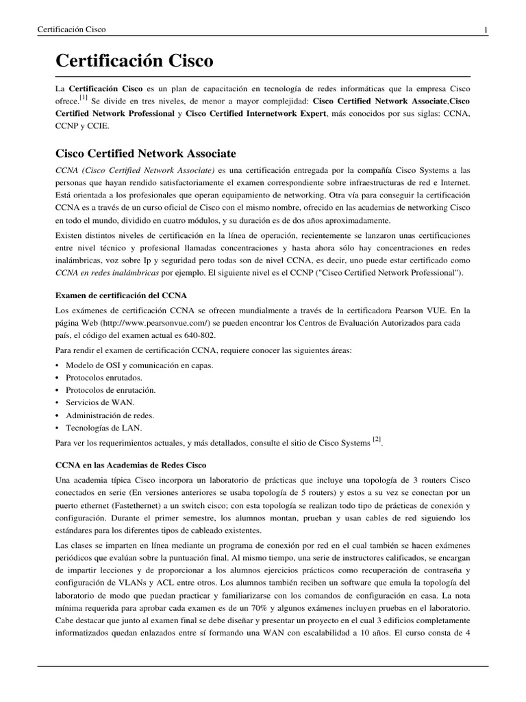 Certificacion Cisco PDF | PDF | Certificaciones de Cisco | Cisco Systems